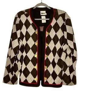 Leslie Fay | Sweaters | Vintage Leslie Fay Women Argyle Cardigan ...
